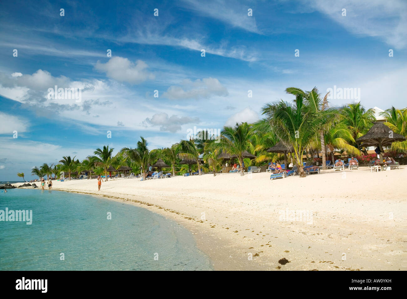 BEACH OF MERIDIEN HOTEL - POINTE AUX PIMENTS - MAURITIUS ISLAND Stock ...