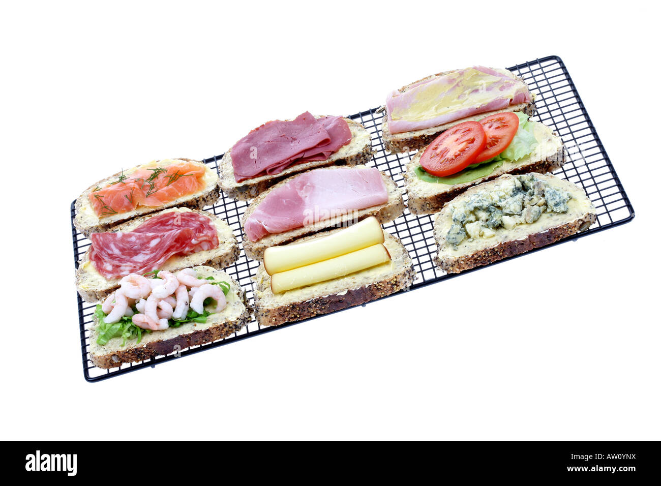 Open sandwich wholemeal Cut Out Stock Images & Pictures - Alamy