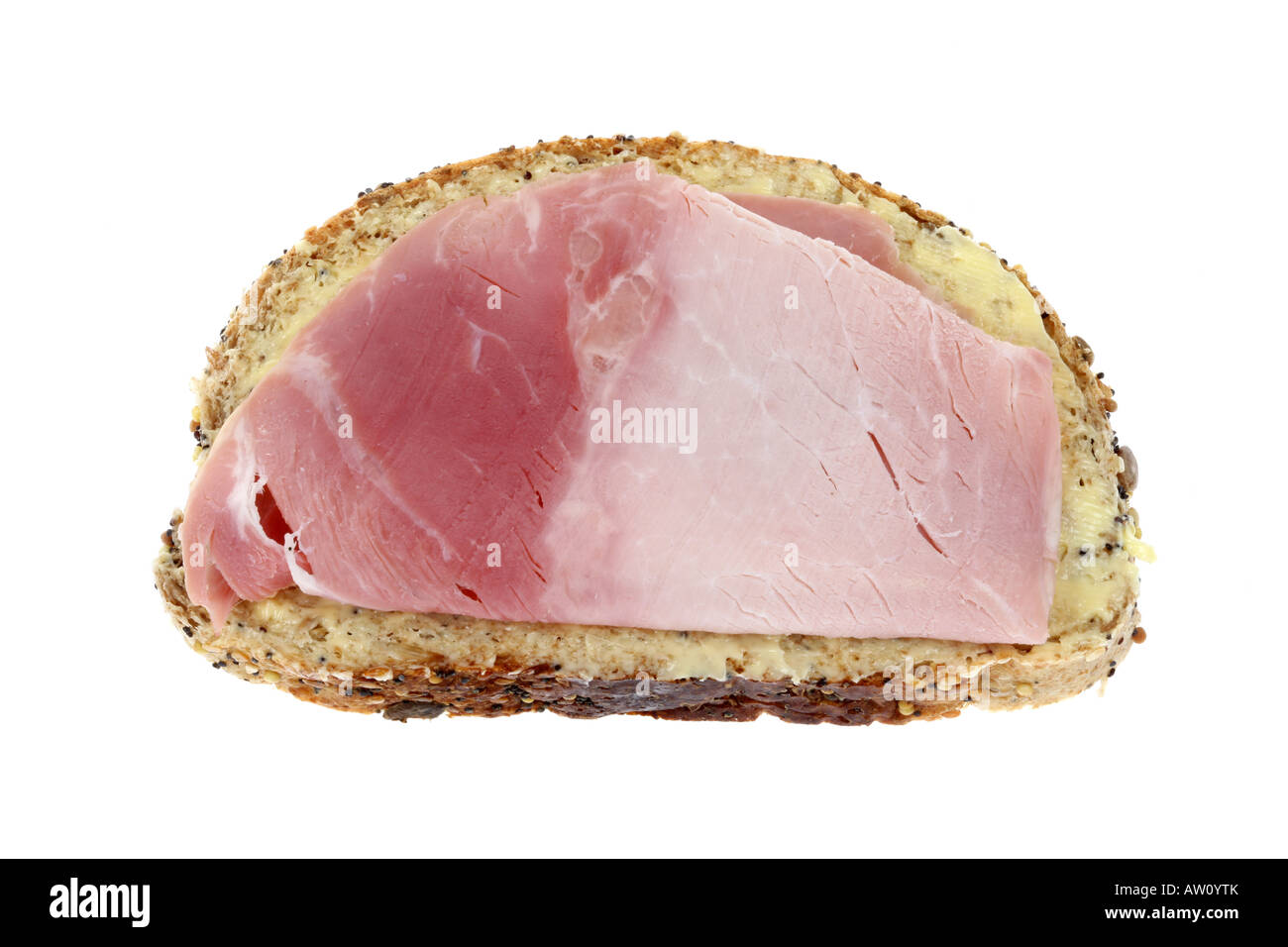 Whole wheat bread sliced ham Cut Out Stock Images & Pictures - Alamy