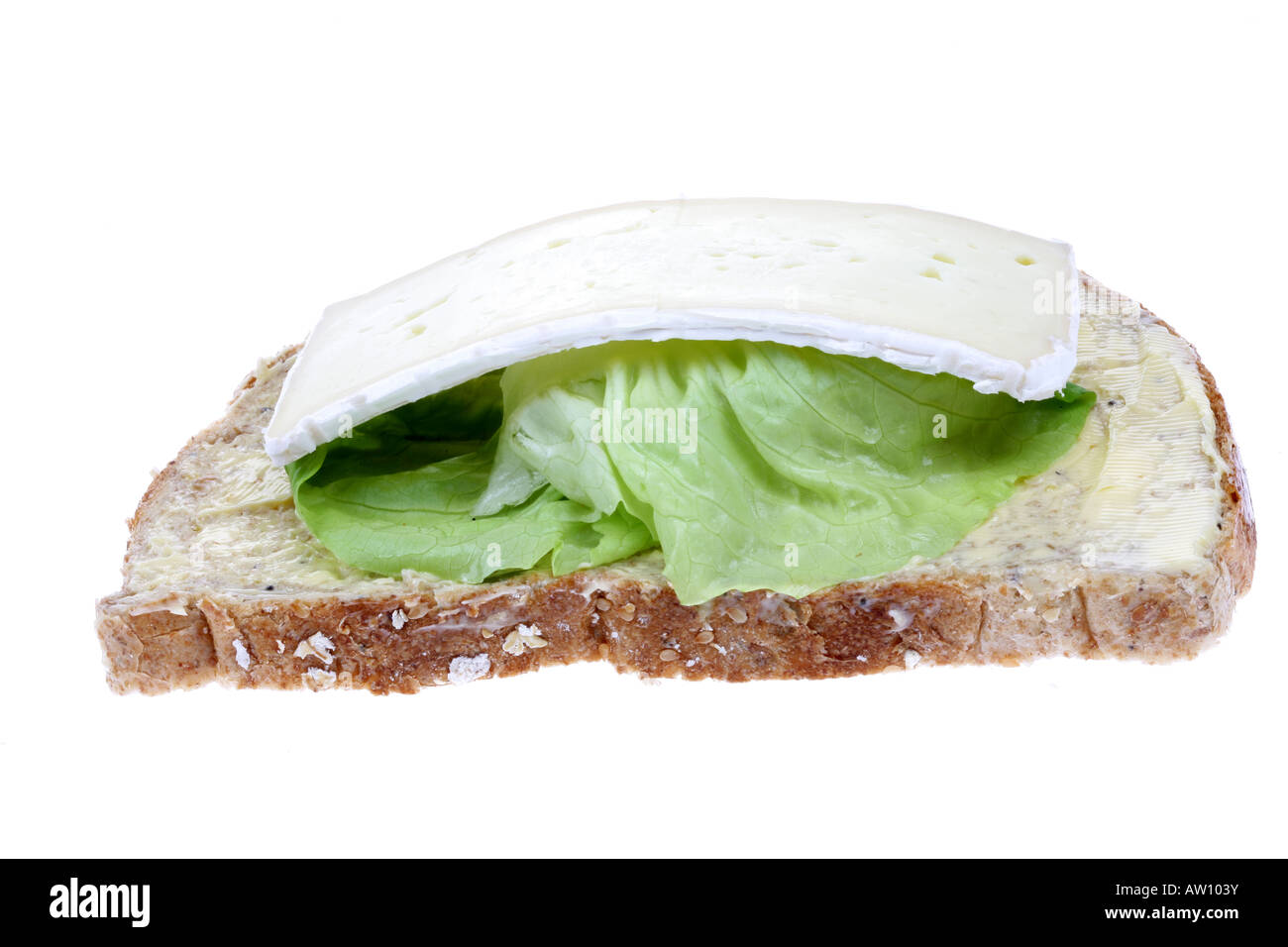 Brie and Lettuce on Bread Stock Photo - Alamy