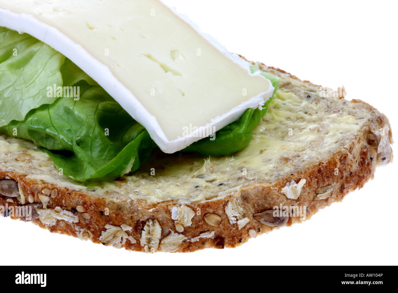 Brie and Lettuce on Bread Stock Photo - Alamy