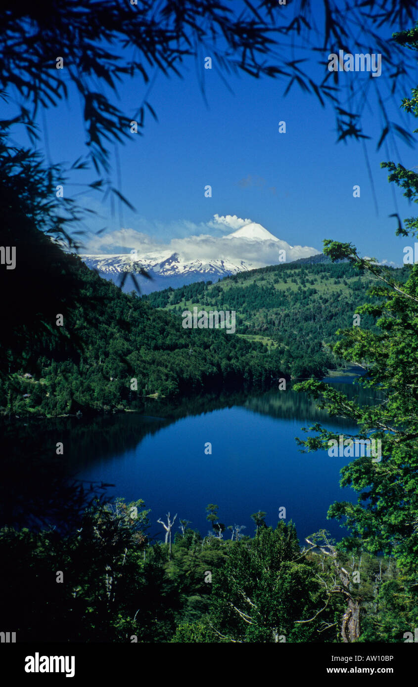 View of Volcan Villarrica, Pucon, Patagonia, Chile Stock Photo - Alamy