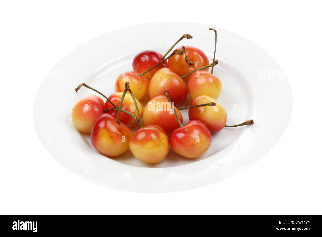 Healthy Fresh Ripe Sweet Yellow Rainier Stone Fruit Cherries Isolated ...