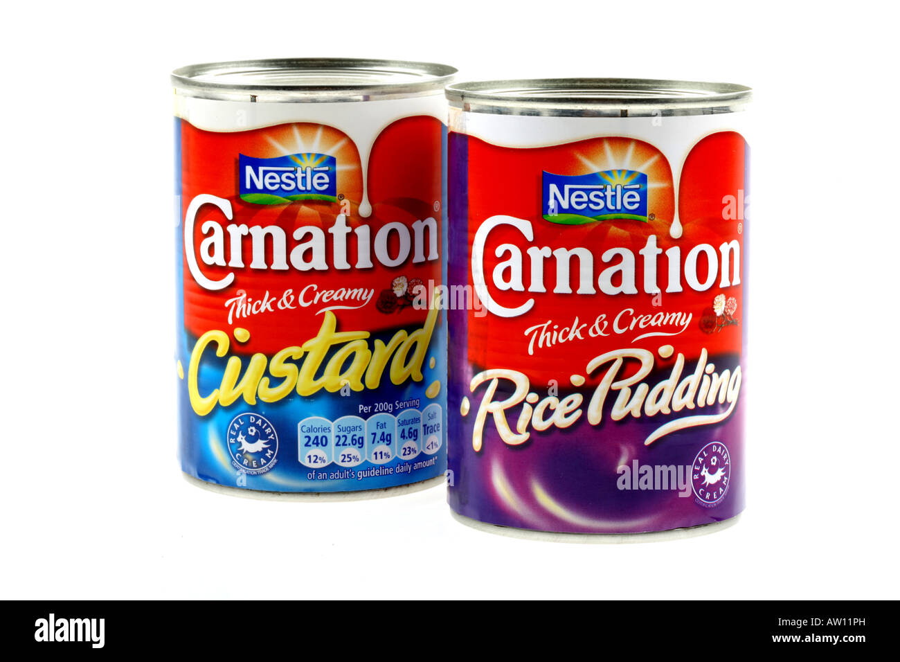 Tinned Rice Pudding and Custard Stock Photo - Alamy