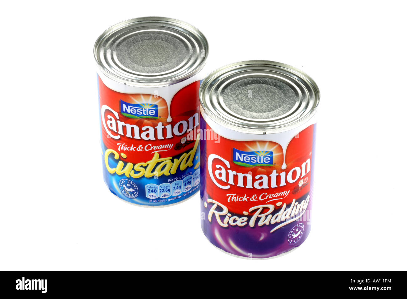 Tinned Rice Pudding and Custard Stock Photo - Alamy