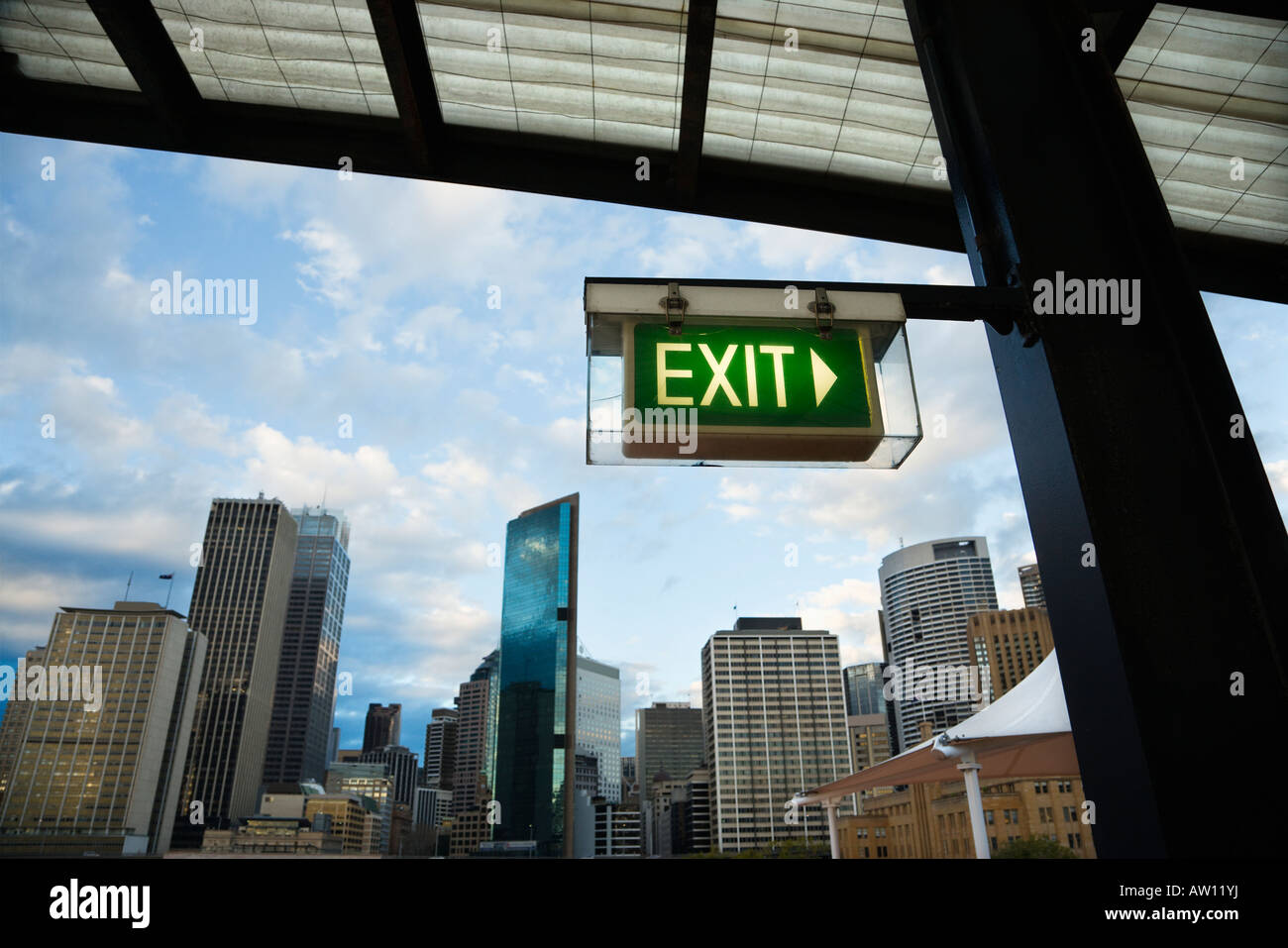 Exit sign, Sydney, Australia Stock Photo - Alamy