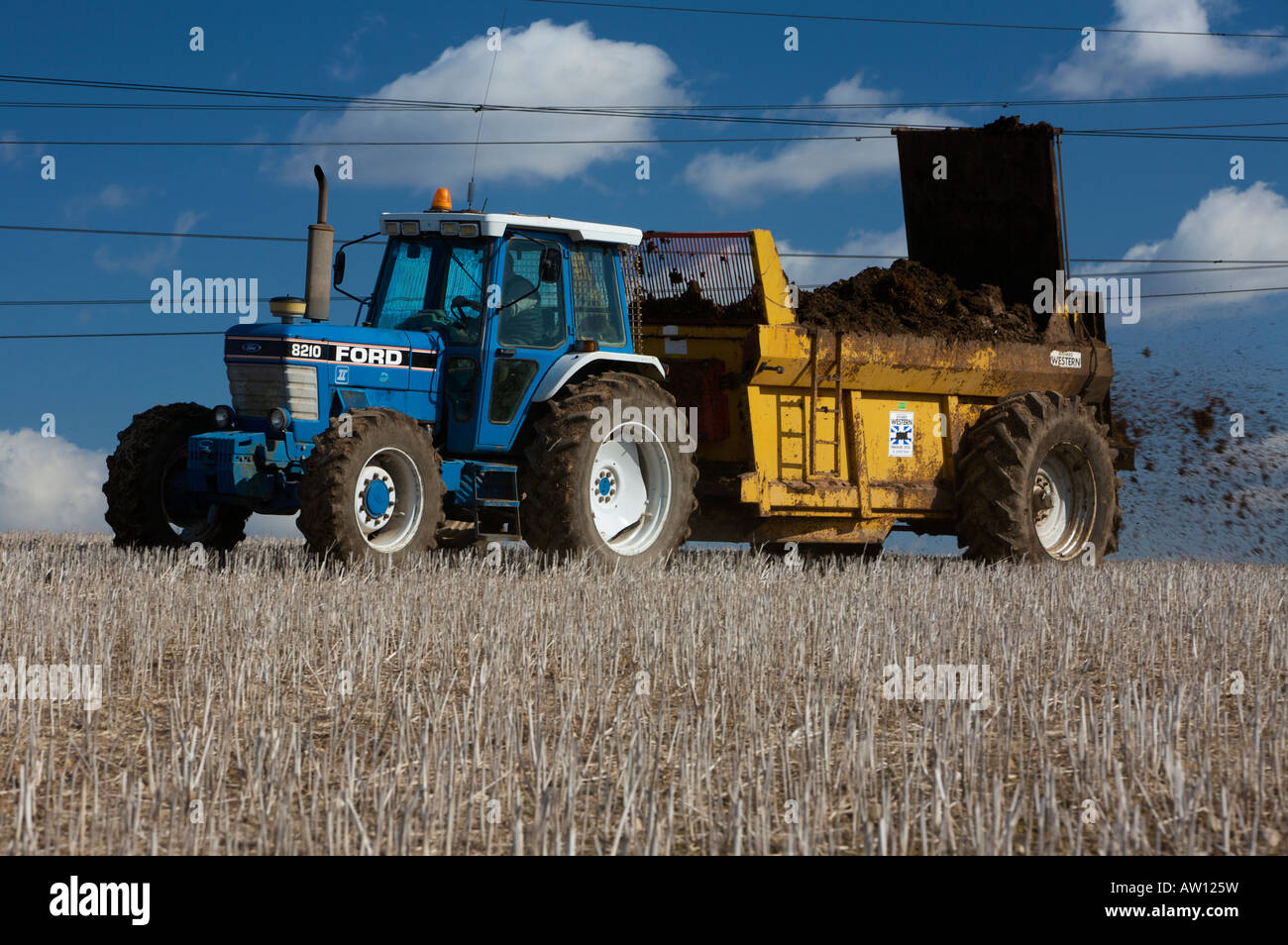 Ford 8210 Tractor Muck Spreading Stock Photo - Alamy