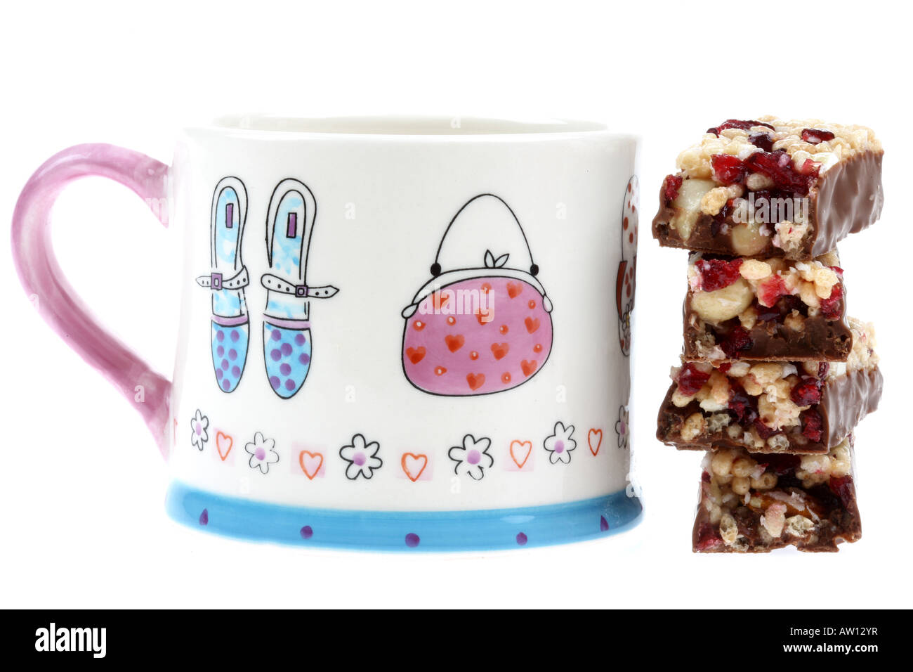 Mug with Chocolate Cereal Bars Stock Photo - Alamy