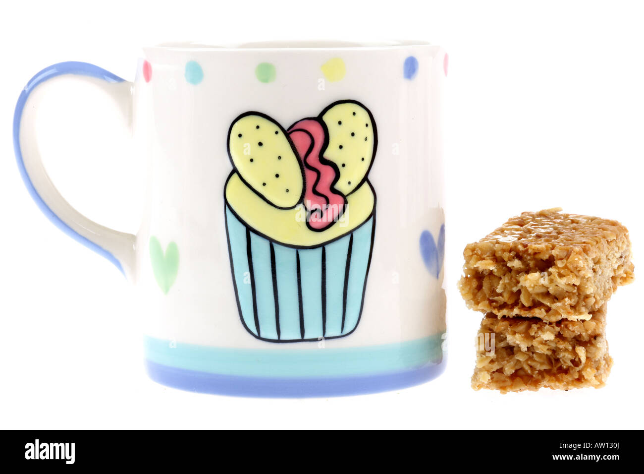 Mug with Organic Butter Flapjacks Stock Photo - Alamy