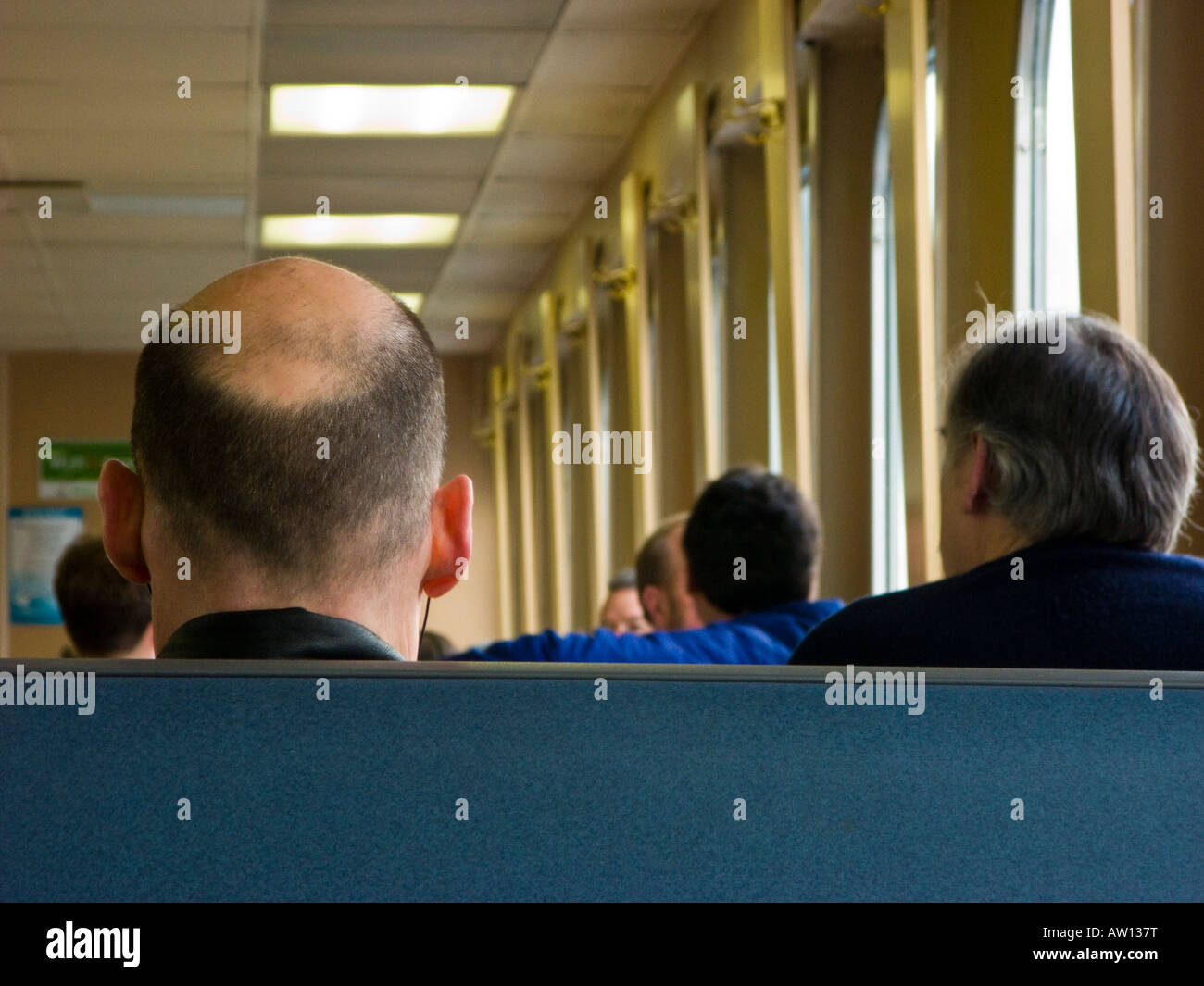 Back of mans head on commuter ferry Stock Photo - Alamy