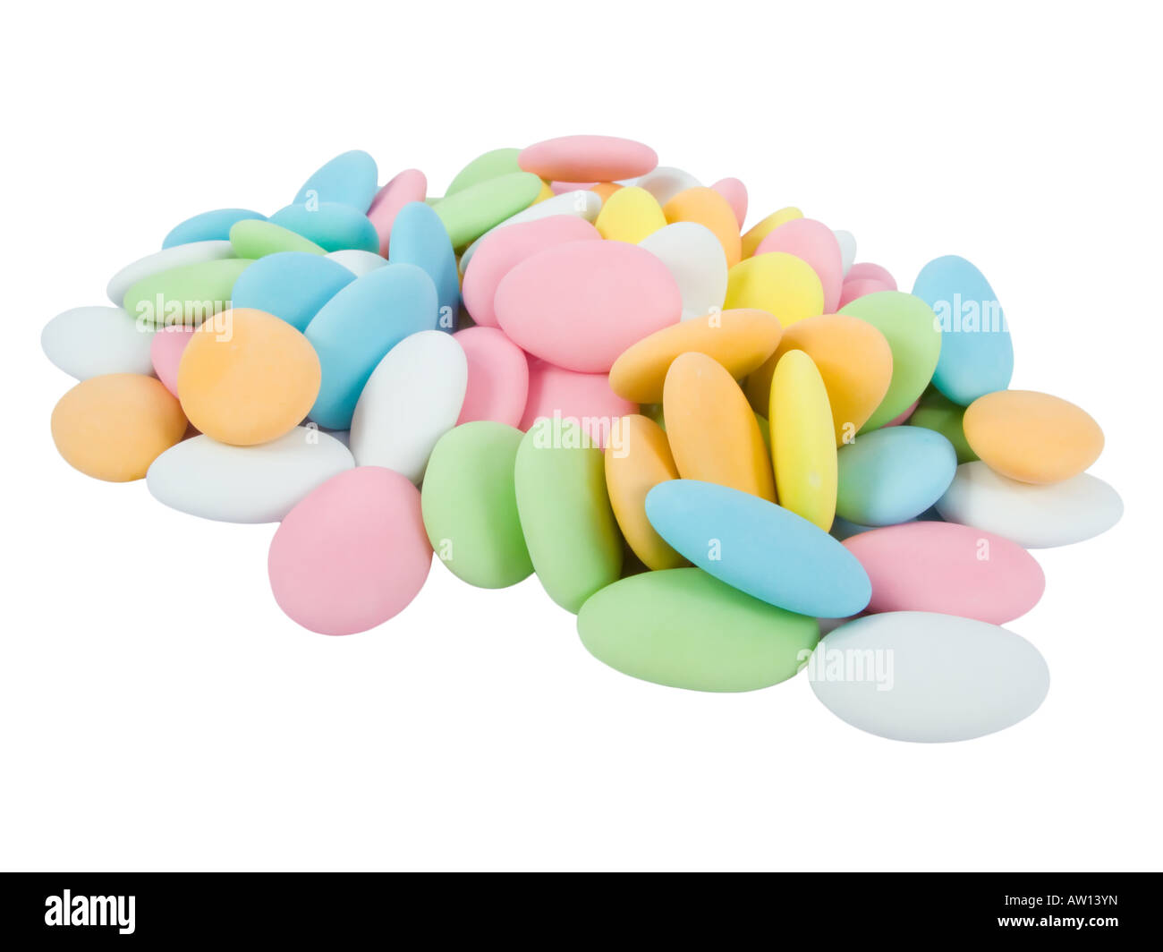 Sugar covered almonds. Traditional Easter sweet Stock Photo - Alamy