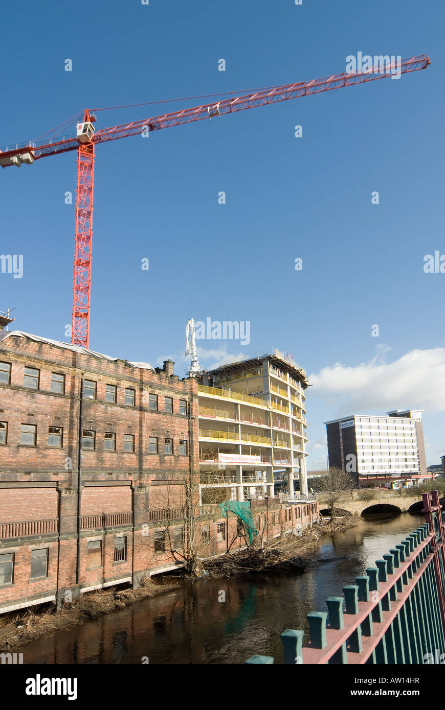 derelict building undergoing regeneration at the riverside in sheffield ...