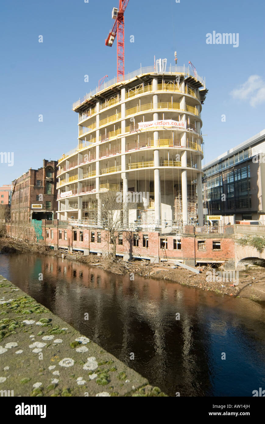 derelict building undergoing regeneration at the riverside in sheffield ...