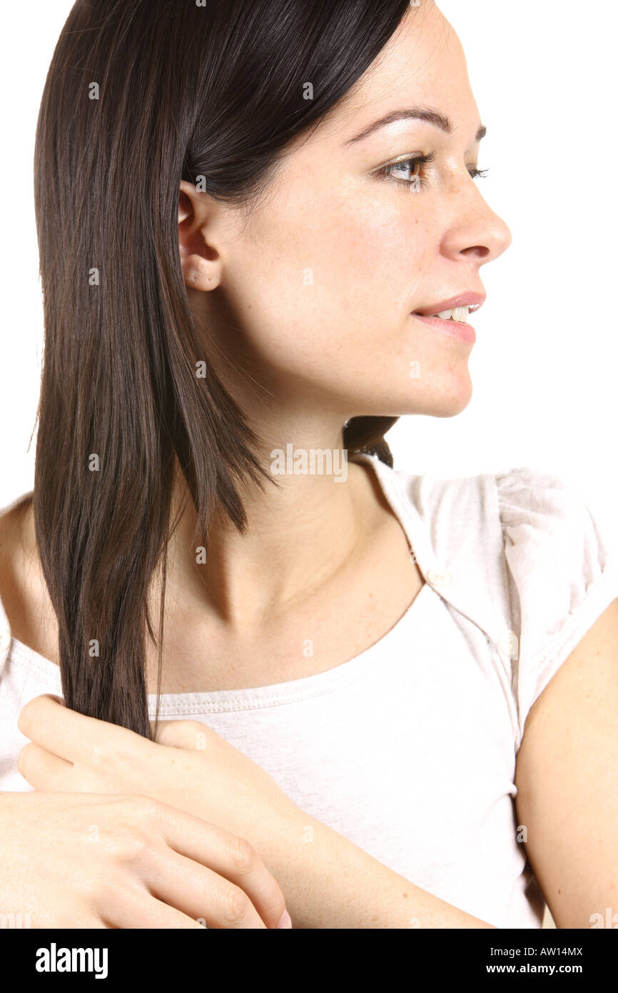 Anxious Young Woman Model Released Stock Photo - Alamy
