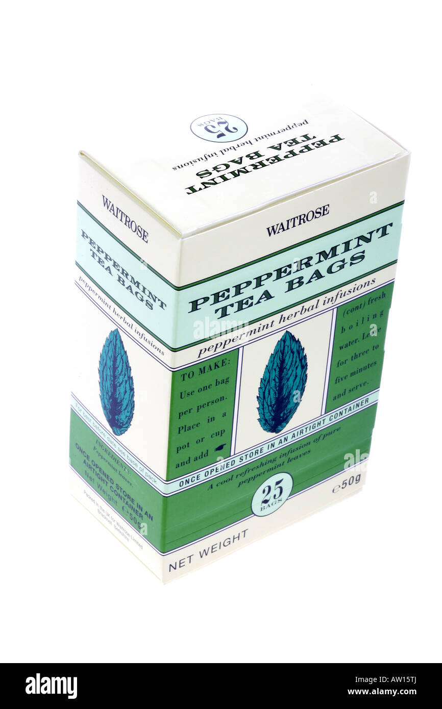 Peppermint Tea Bags Stock Photo - Alamy