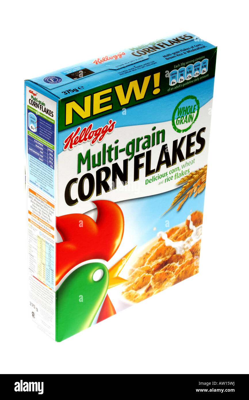 Corn breakfast cereal cornflakes kelloggs box hi-res stock photography ...