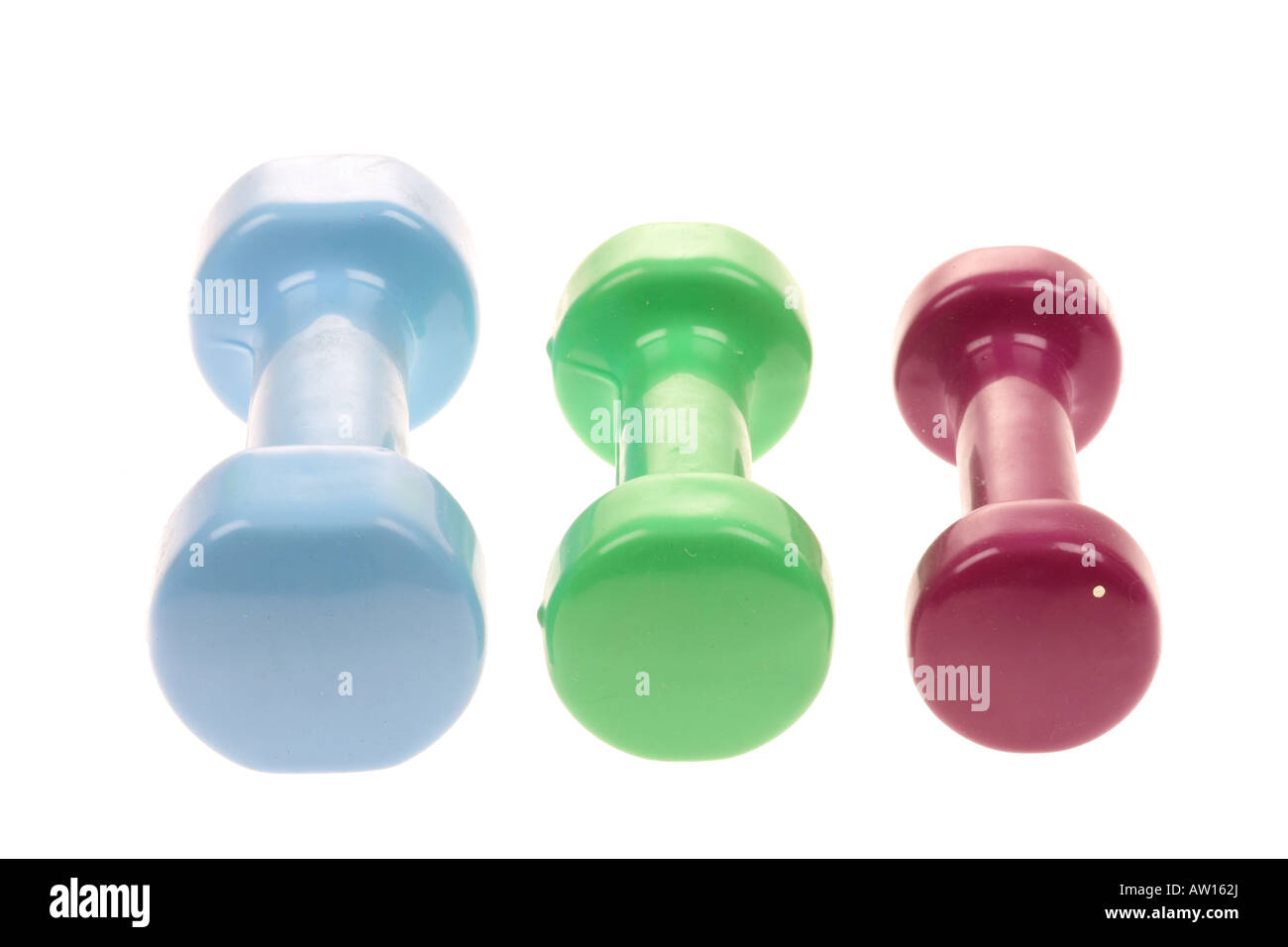 Colourful Light Dumbbell Fitness Training Weights Isolated Against A ...