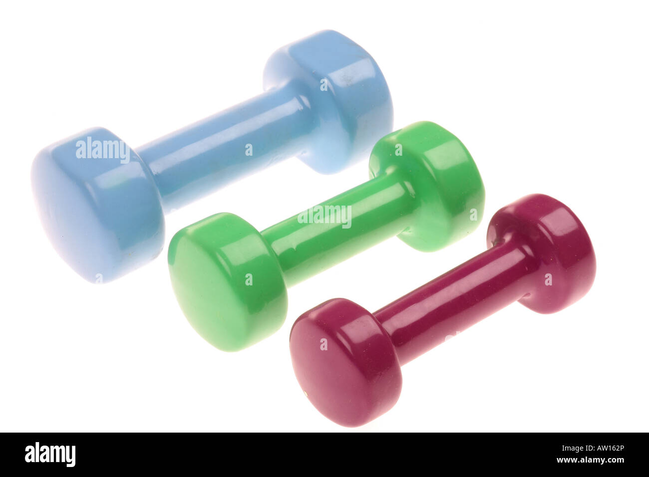 Colourful Light Dumbbell Fitness Training Weights Isolated Against A ...