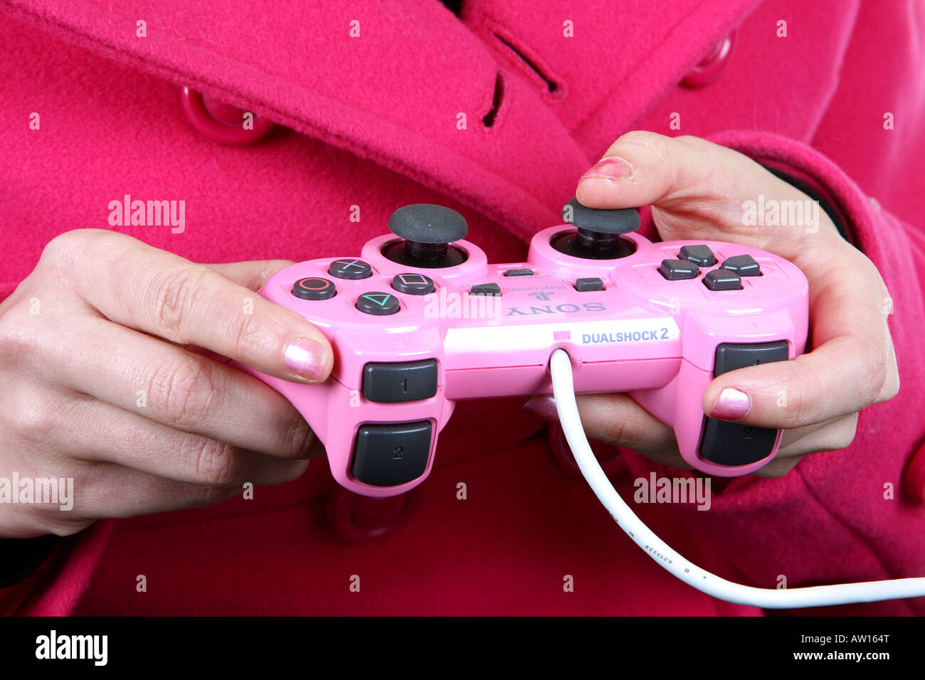 Young Woman Playing Video Game Model Released Stock Photo - Alamy
