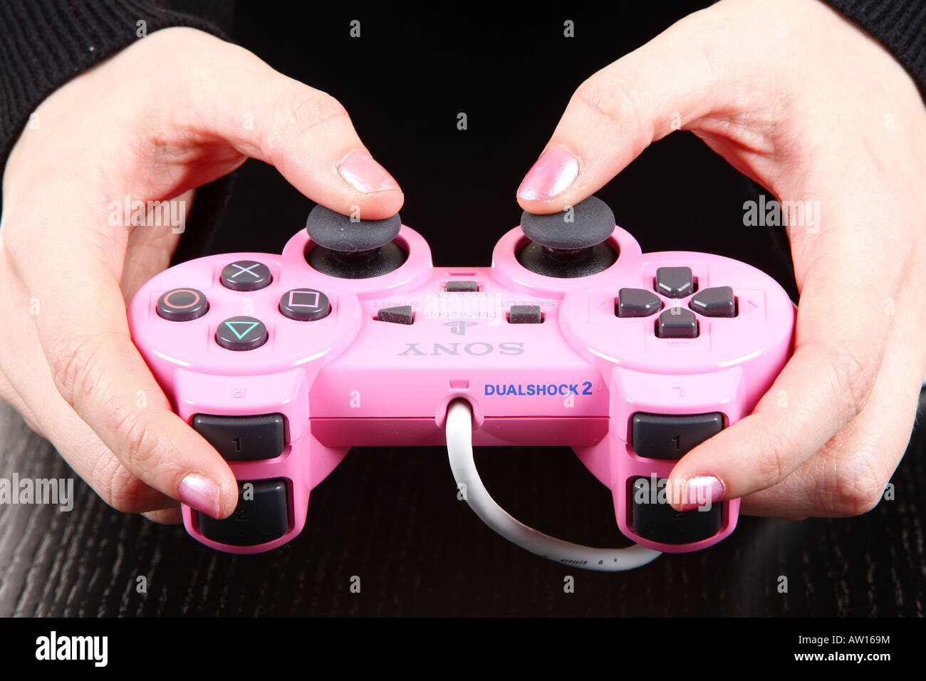 Young Woman Playing Video Game Model Released Stock Photo - Alamy