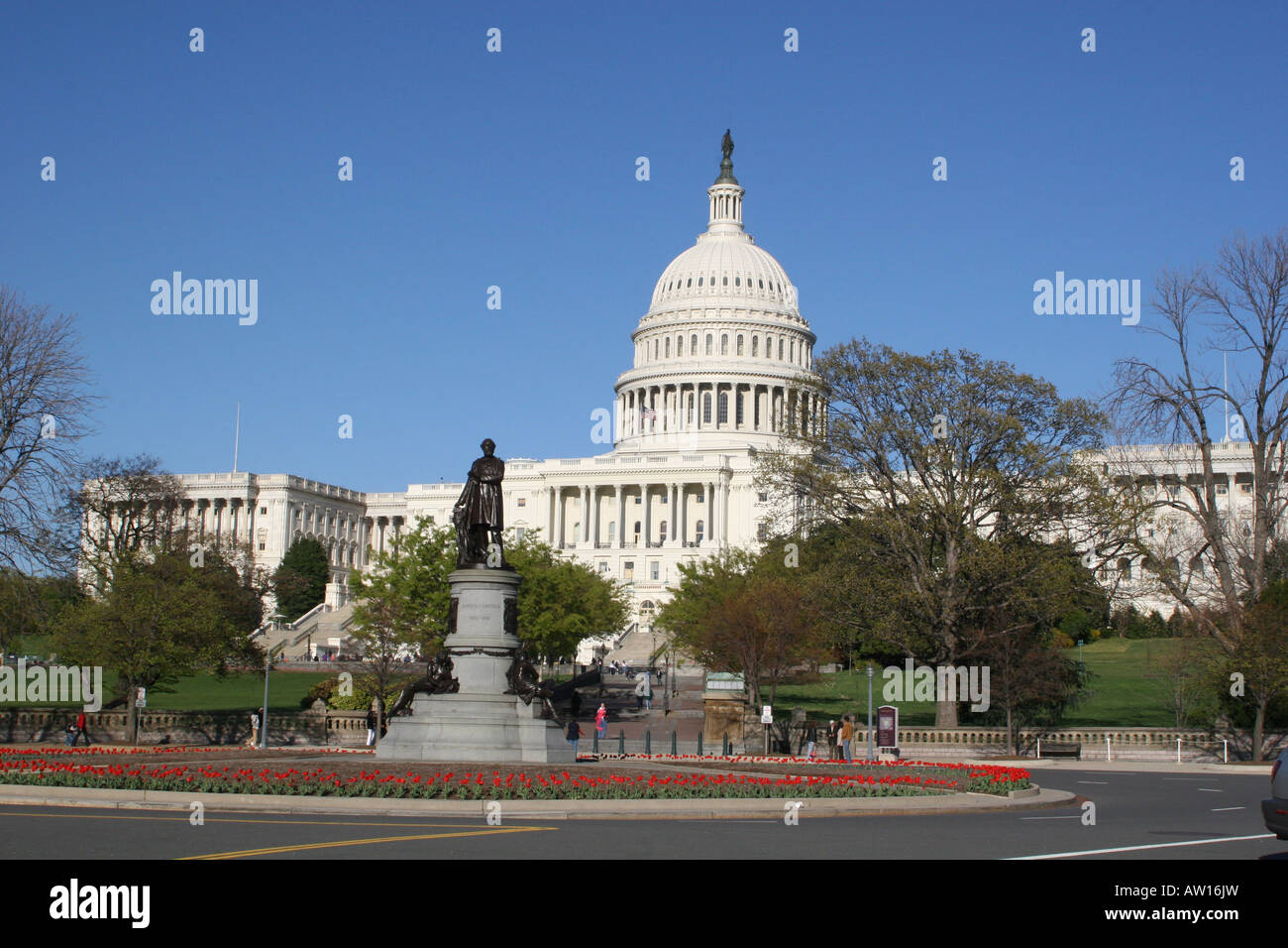 The west side of the United States Capitol Building in Washington DC ...
