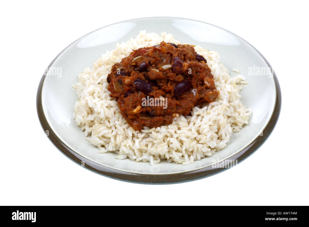 Chilli Beef with Rice Stock Photo - Alamy