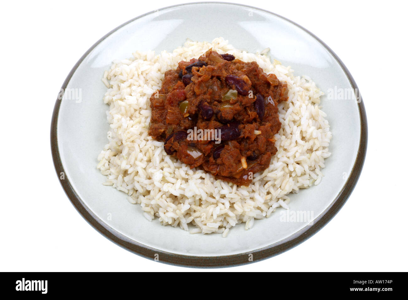 Chilli Beef with Rice Stock Photo - Alamy