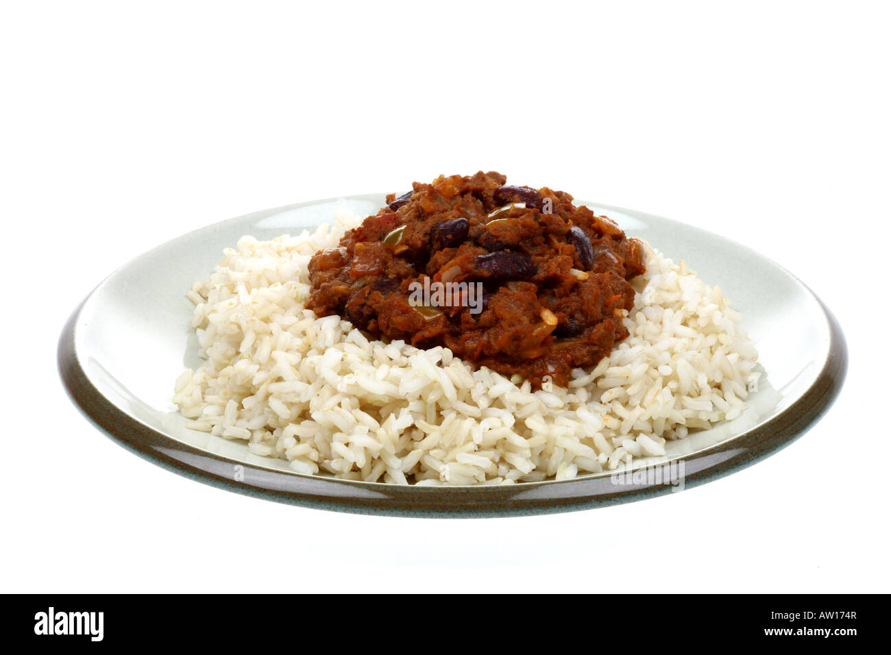 Chilli Beef with Rice Stock Photo - Alamy
