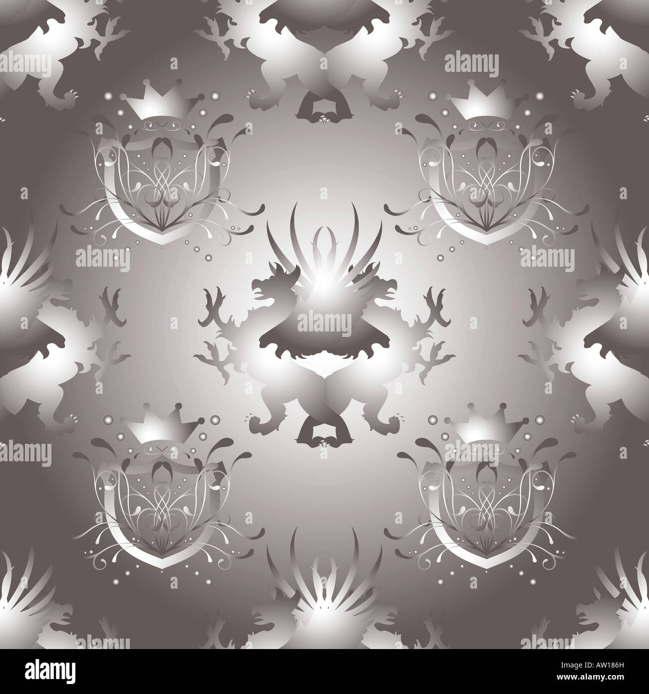 royal seamless repeat background design in gray and silver Stock Photo ...