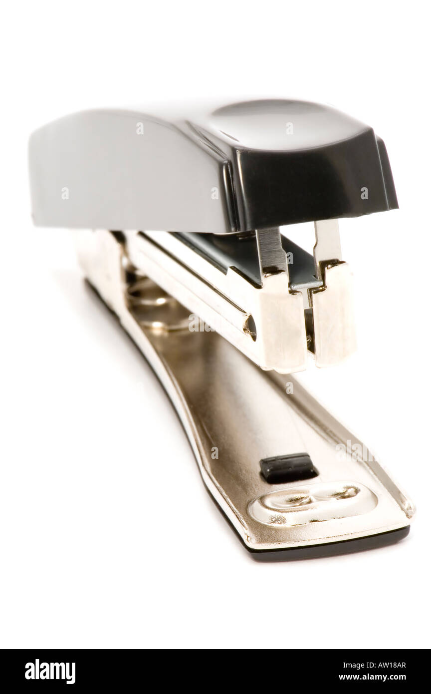 object on white office tool black stapler Stock Photo - Alamy