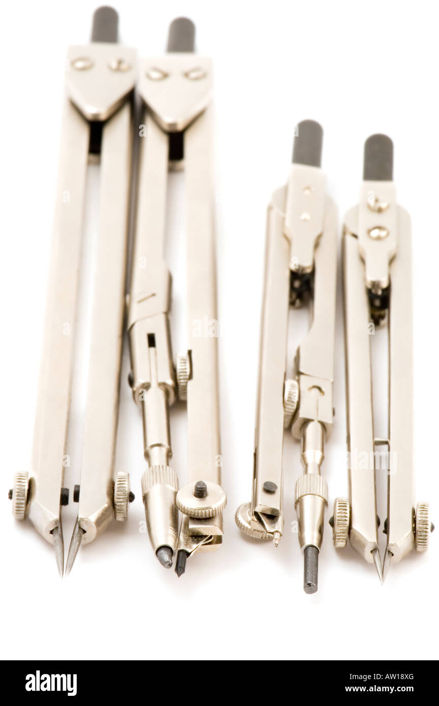 series object on white tool draftsman s instrument Stock Photo - Alamy