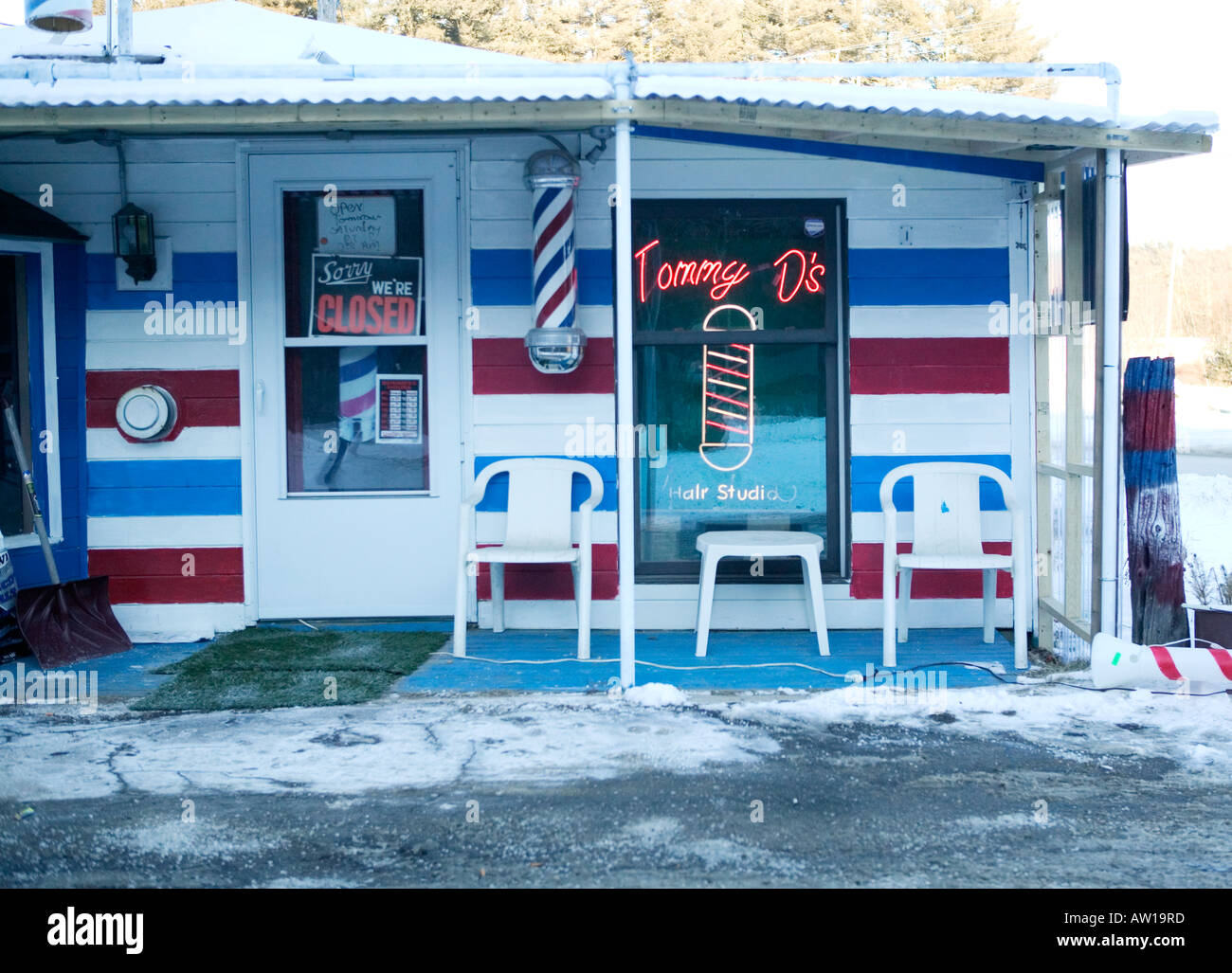 Small Roadside Barbershop Store Front Stock Photo - Alamy