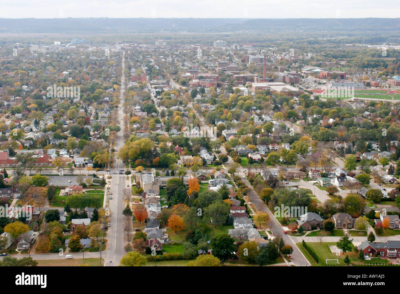La Crosse Wisconsin,Mississippi River water Granddad Bluff Park,view ...
