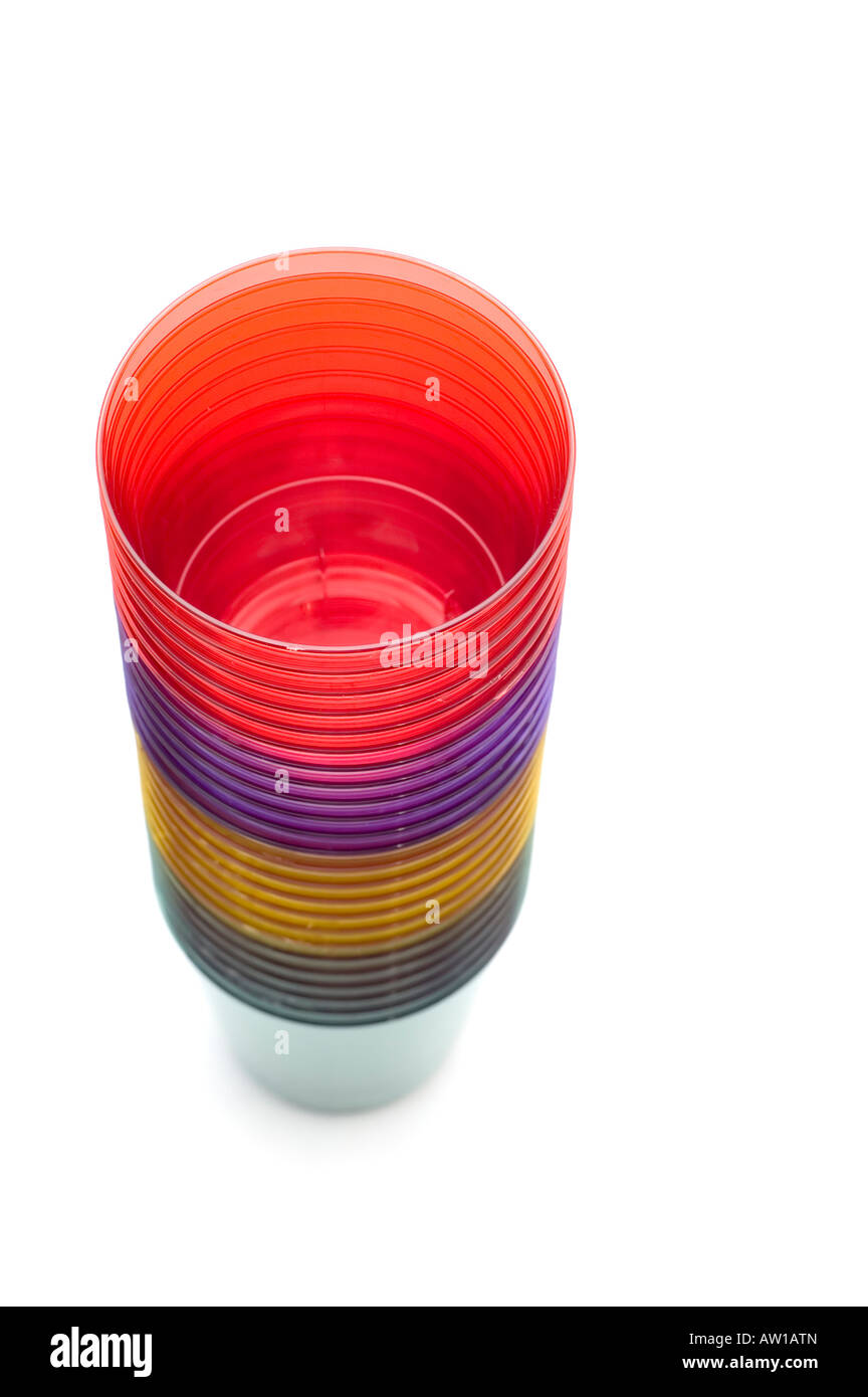 object on white kitchen utensil plastic cups Stock Photo - Alamy