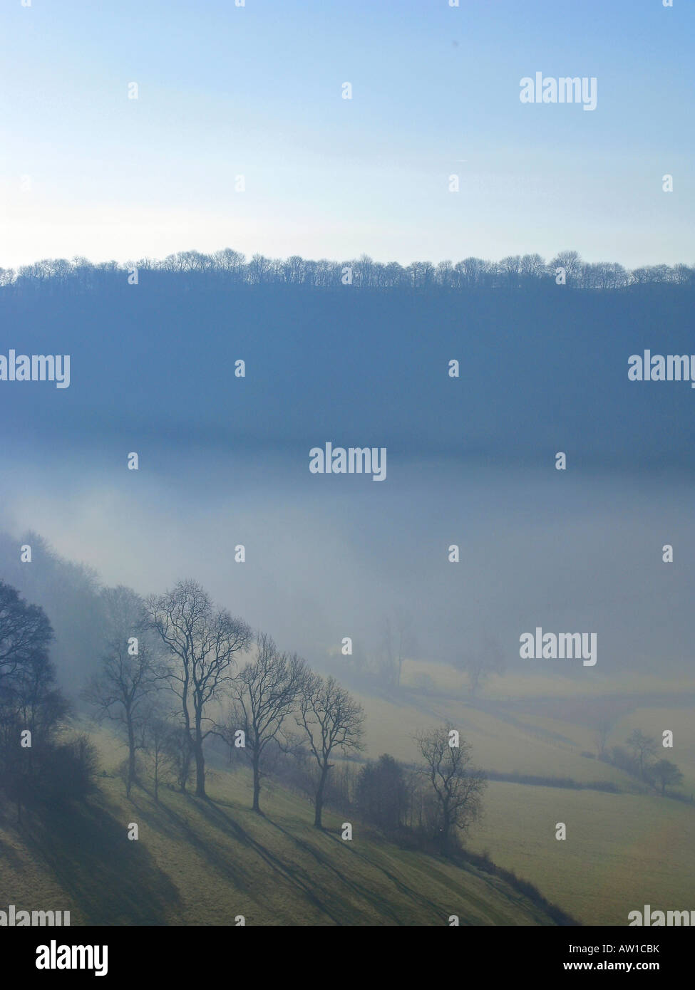misty view from Frocester Hill in Gloucestershire Stock Photo - Alamy