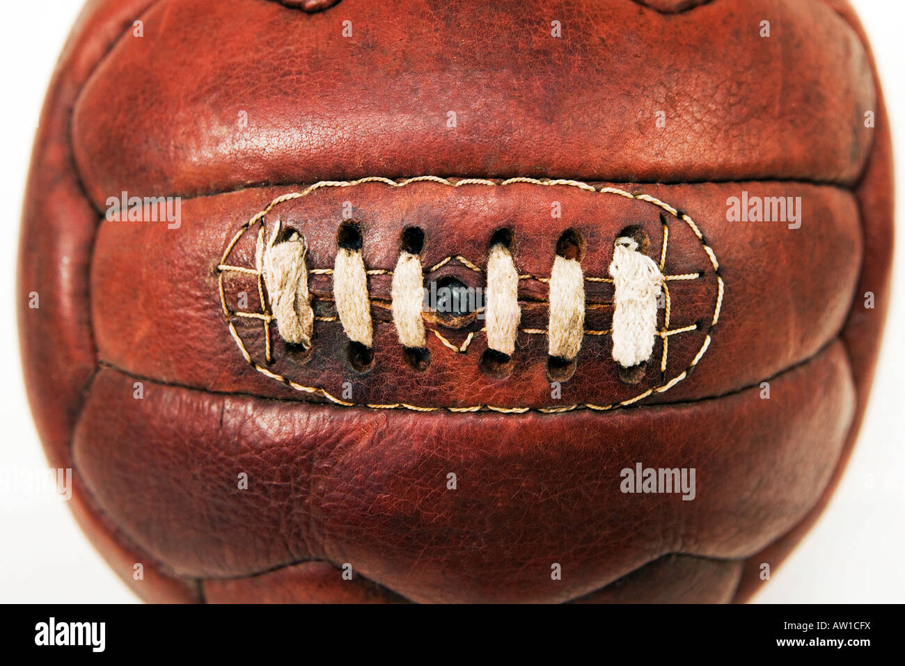 Classic vintage leather football Stock Photo - Alamy