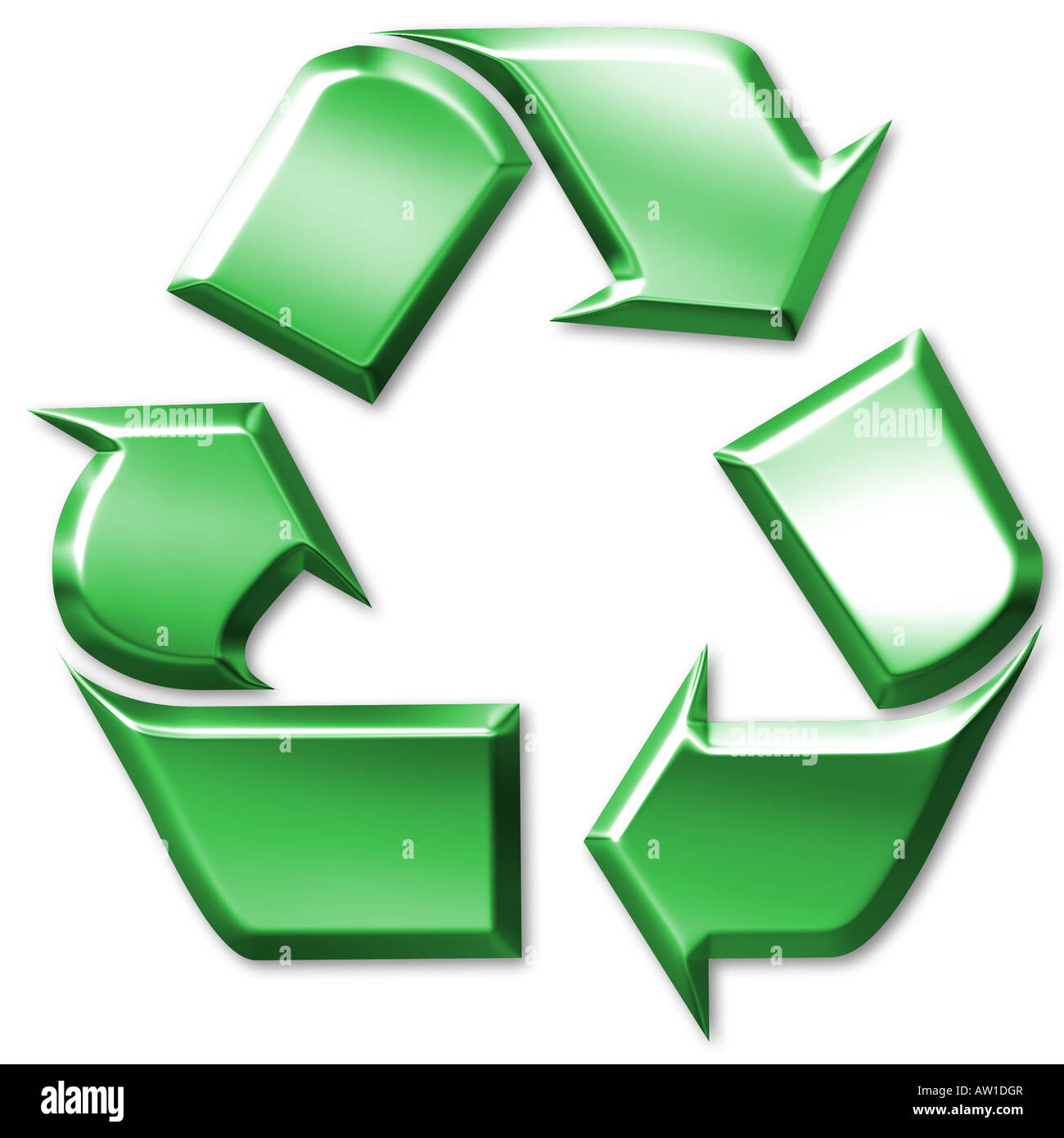 3d green recycling symbol Stock Photo - Alamy