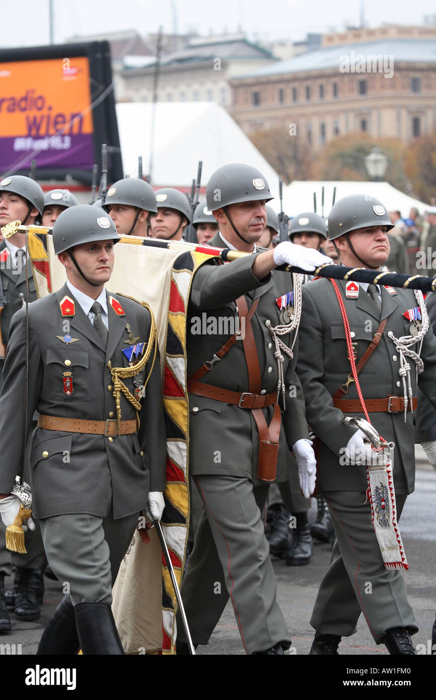 Guard officers on the Heldenplatz (heroes square) in Vienna, Austria ...