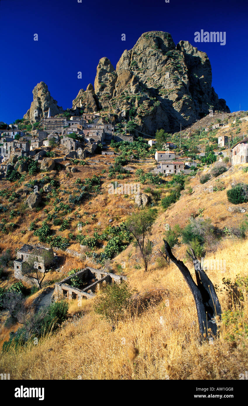 Pentedattilo, ghost town in Aspromonte mountains, Calabria, Italy Stock ...