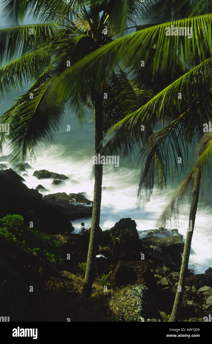 Varkala beach coast line in the State of Kerala South India Stock Photo ...
