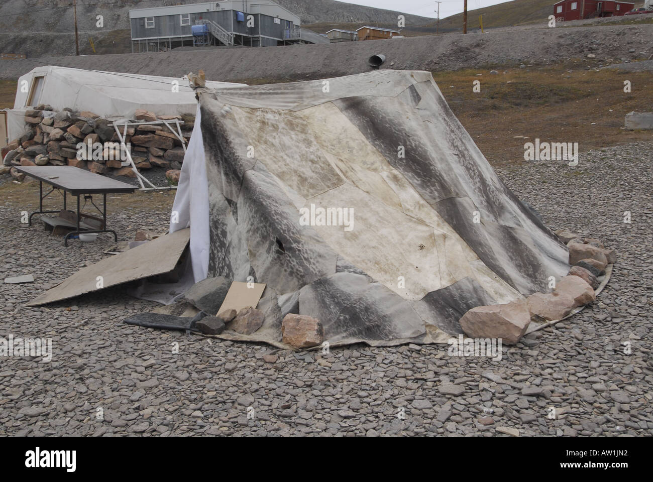 Traditional tent made with ring seal skin and fur Coastal Inuit ...
