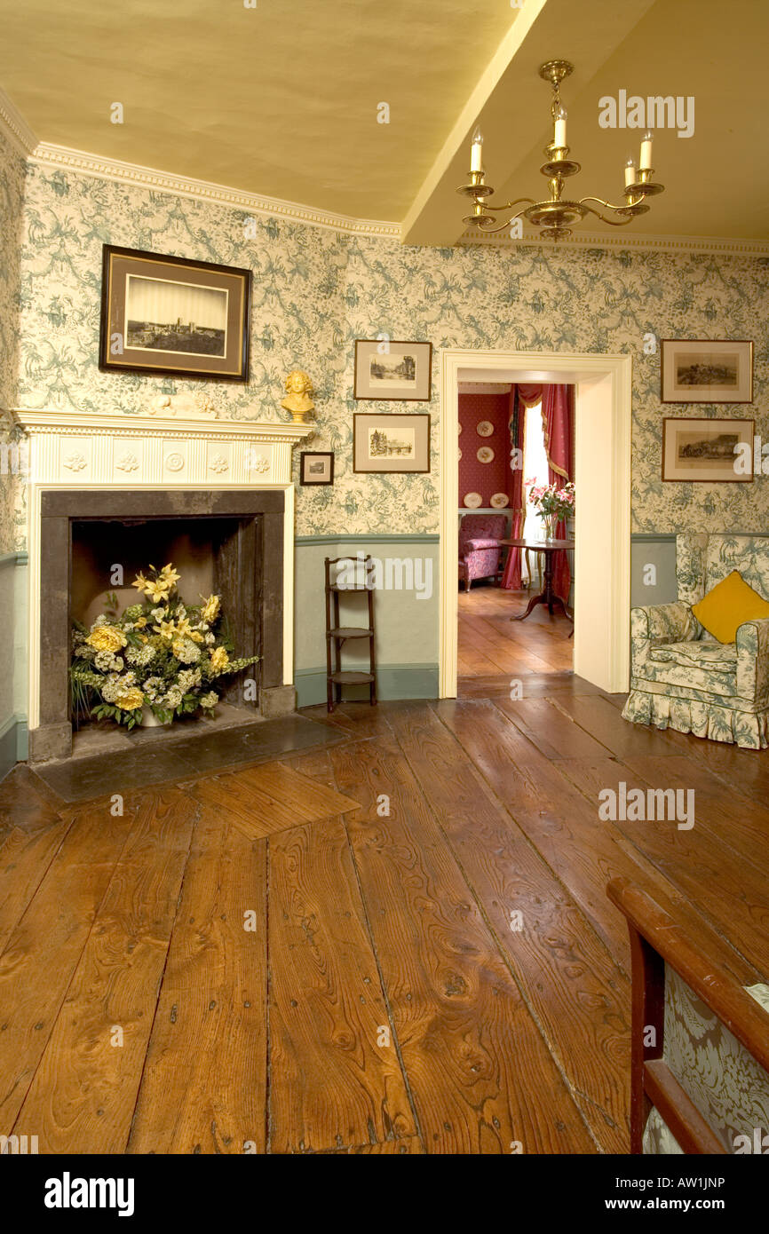 Large traditonal oak floored entrance hall Stock Photo - Alamy