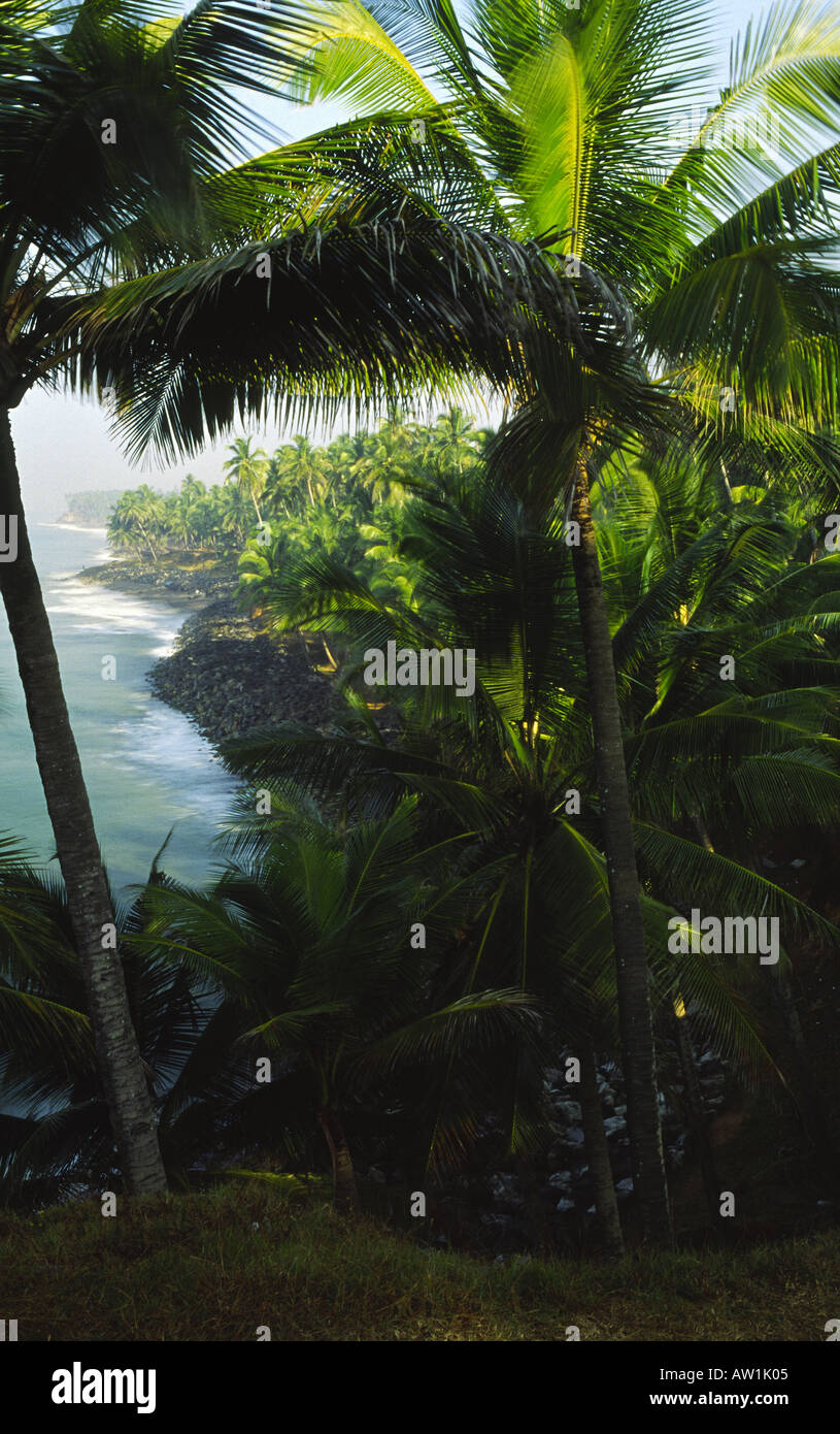 Varkala beach coast line in the State of Kerala South India Stock Photo ...