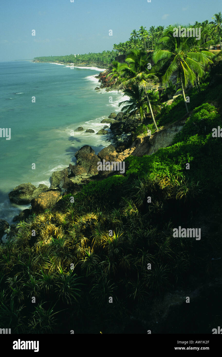 Varkala beach coast line in the State of Kerala South India Stock Photo ...