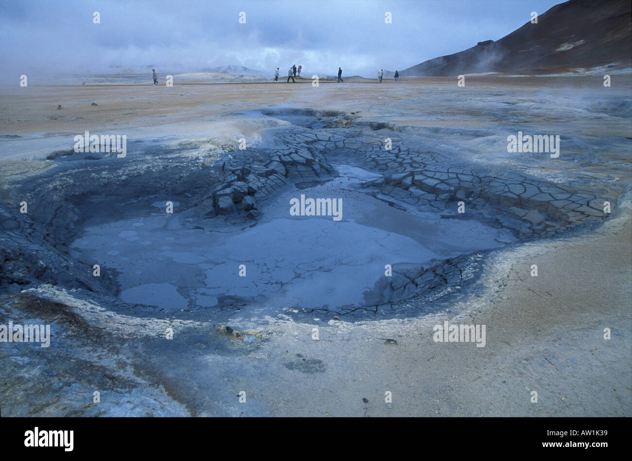 Bubbling hot geothermal mud pools , Iceland Stock Photo - Alamy