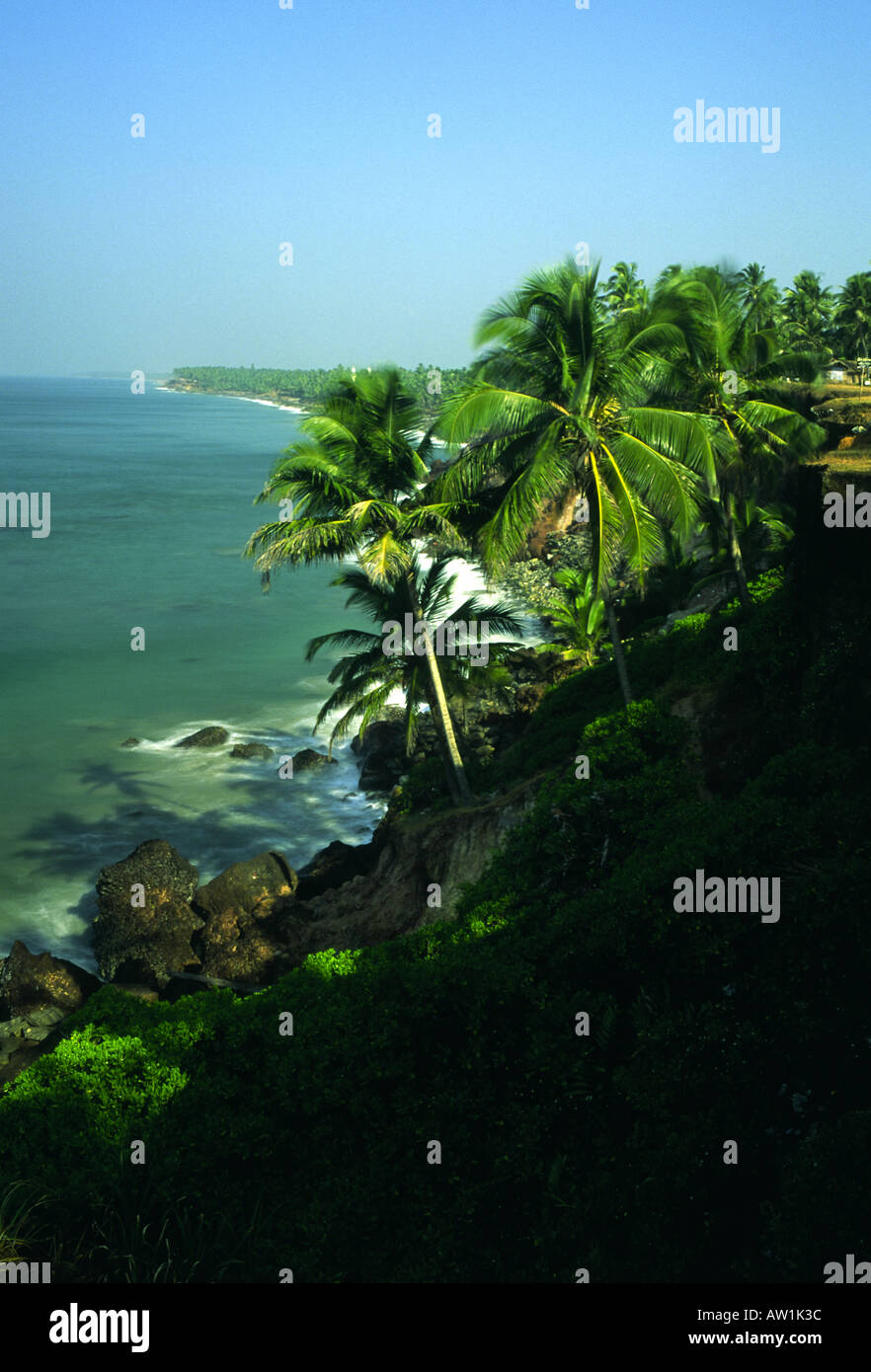 Varkala beach coast line in the State of Kerala South India Stock Photo ...