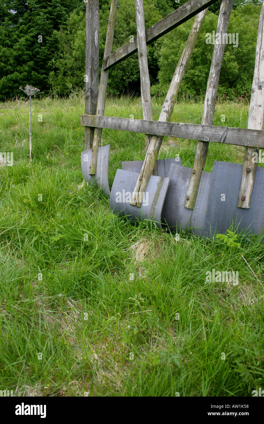 Fire beaters in woodland Stock Photo - Alamy