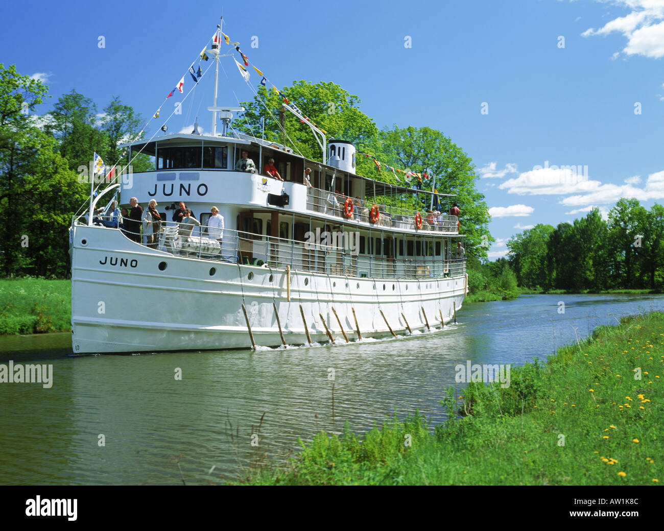 Old passenger steamship on the Gota Canal between Goteborg and ...