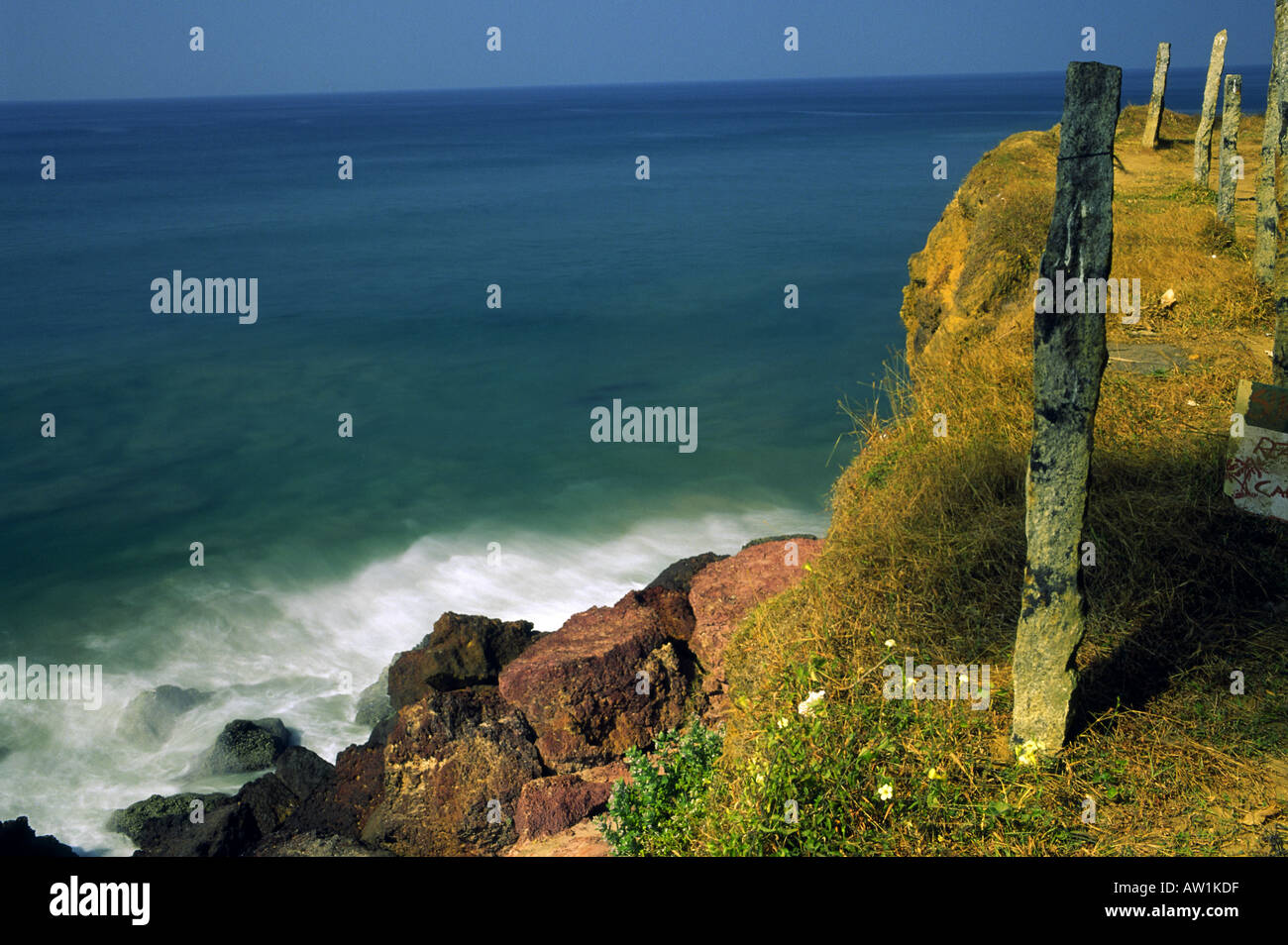Varkala beach coast line in the State of Kerala South India Stock Photo ...