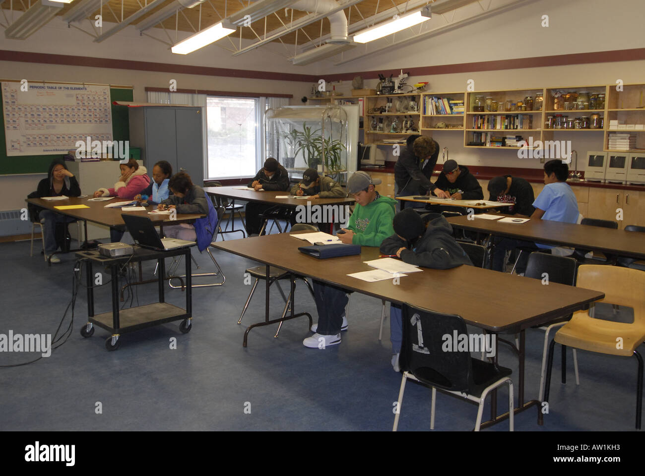 Classroom in a school Coastal Inuit community of Arctic Bay Lancaster ...